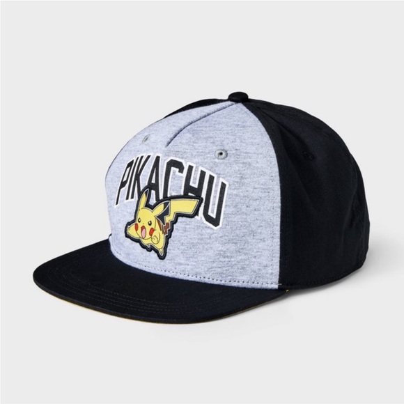 Pokemon | Accessories | Pokmon Kids Pikachu Flat Brim Hat Black Osfm ...